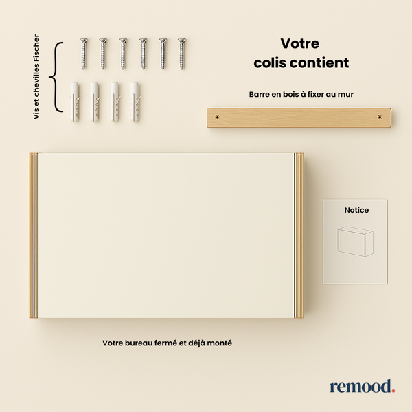 Bureau Mural Medium – Idéal pour iMac & Grands Écrans ⏐ Remood